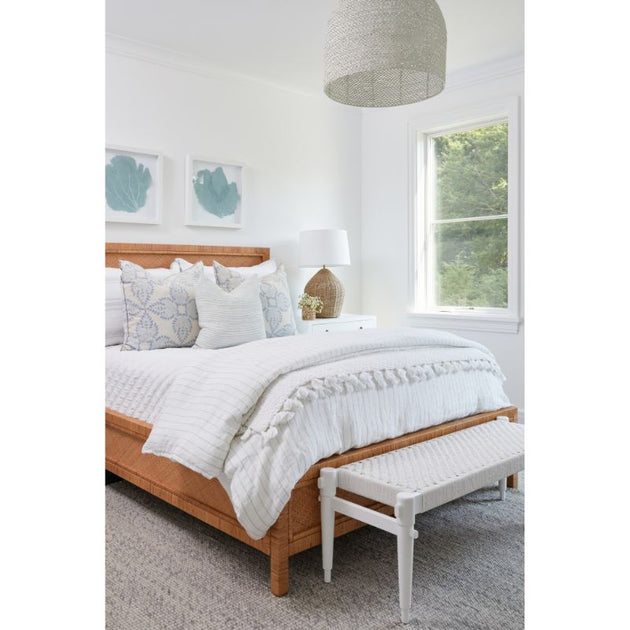 Fiji Bed - Natural Rattan & Raffia - Cailini Coastal