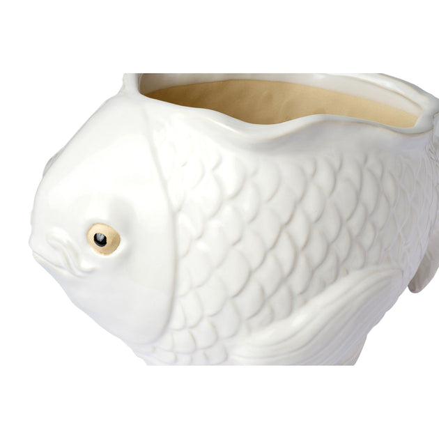Big White Fish Porcelain Planter - Cailini Coastal