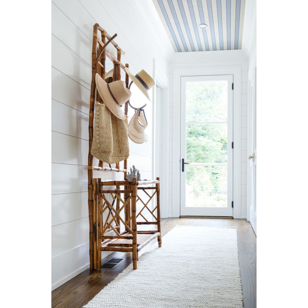 Decorative Antiqued Rattan Hall Tree - Cailini Coastal