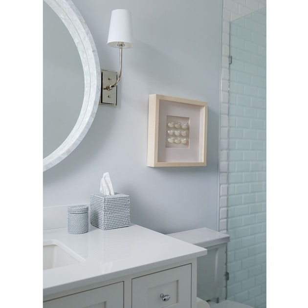 Mini Pearl Turbo Shell Framed Art - 16" H x 16" W – Cailini Coastal