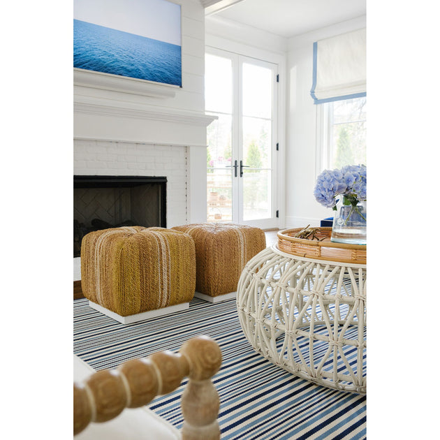 Maldives Abaca Stool - Natural - 18" W x 18" D x 18" H – Cailini Coastal