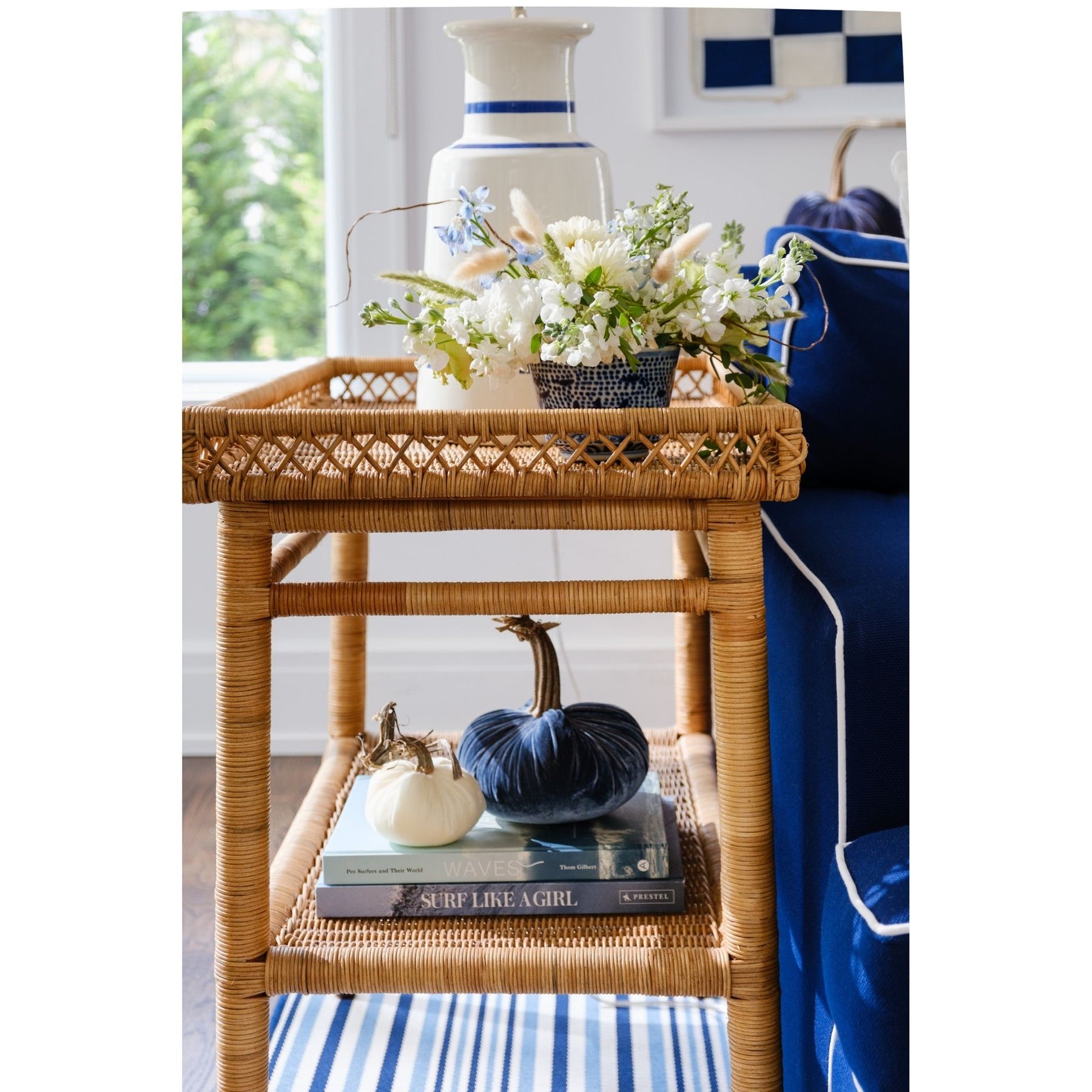 Darien Rattan Side Table - Double - Cailini Coastal