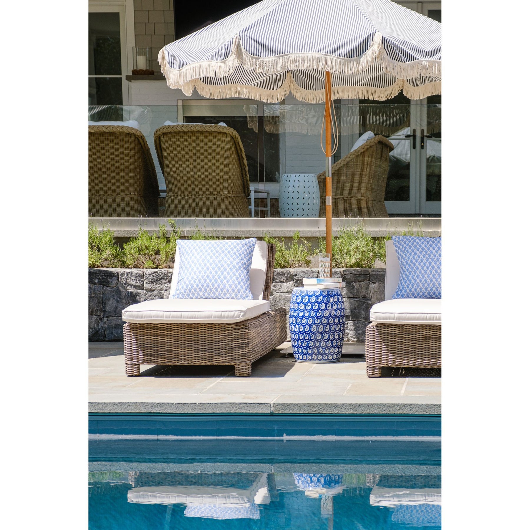 Lemon Garden Stool - Porcelain Stool - Cailini Coastal