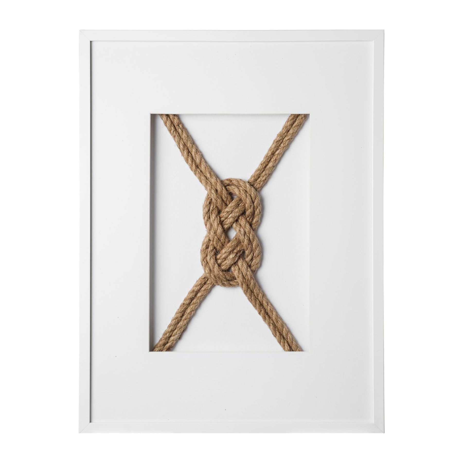 White Double Carrick Bend Knot Art - Cailini Coastal