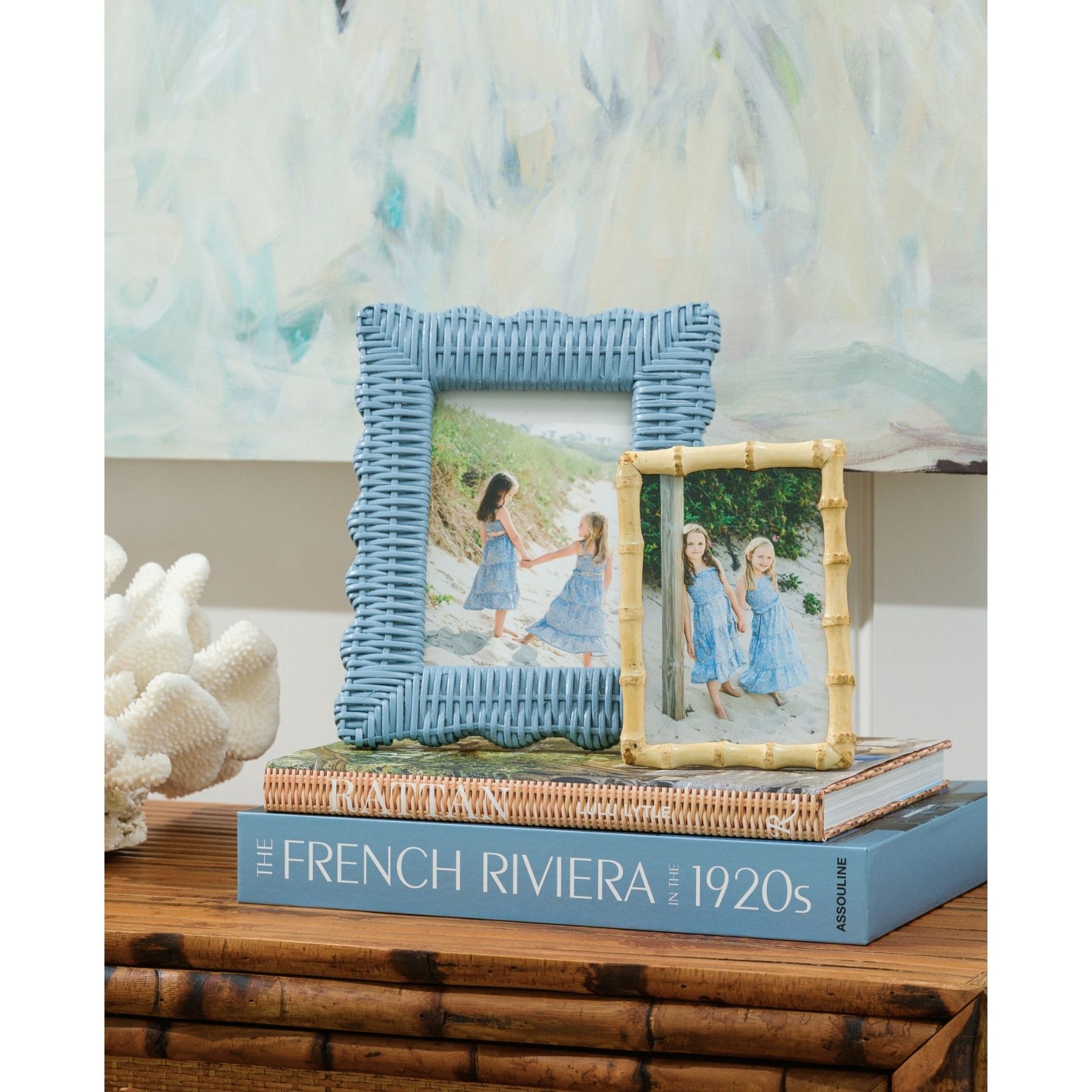 Wicker Scalloped Picture Frame - Cailini Coastal