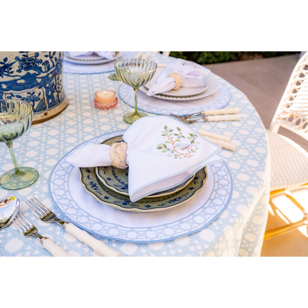 Wren Embroidered Napkin - Set of 2 By Randi Garrett – Cailini Coastal