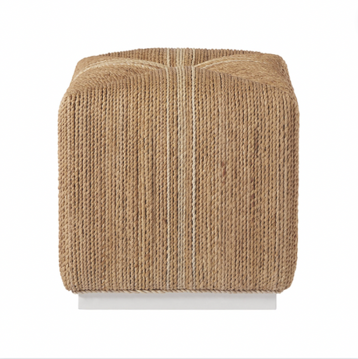 Maldives Abaca Stool - Natural - 18" W x 18" D x 18" H – Cailini Coastal