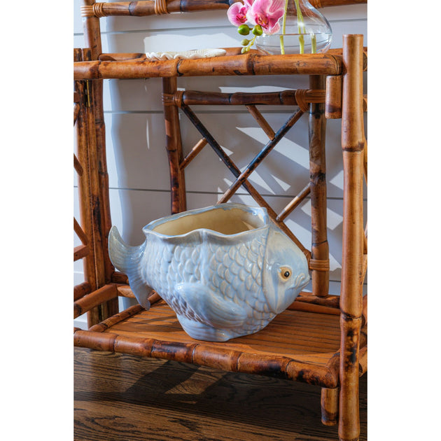 Big Fish Planter - Light Blue – Cailini Coastal
