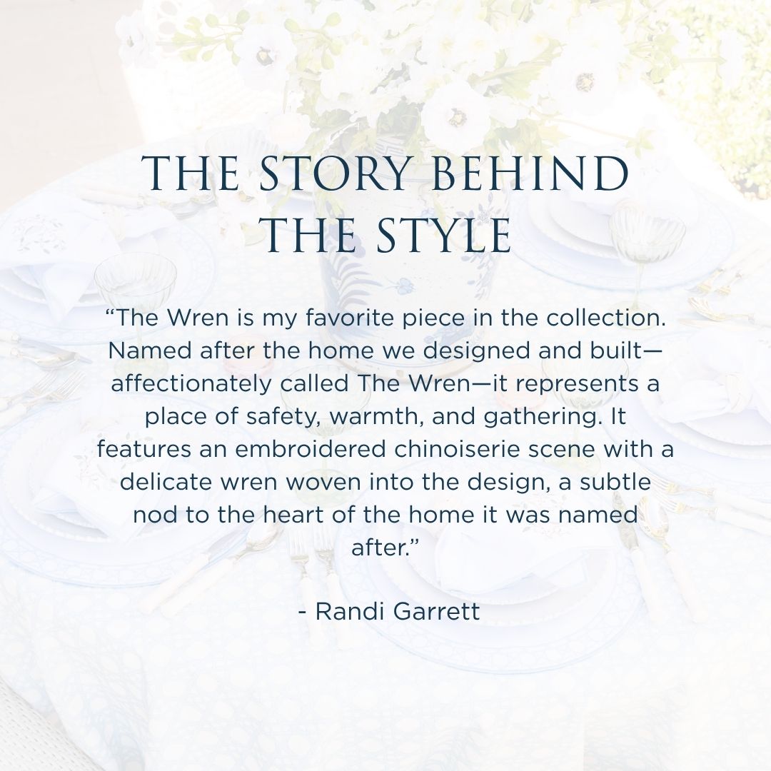 Wren Embroidered Napkin - Set of 2 By Randi Garrett – Cailini Coastal