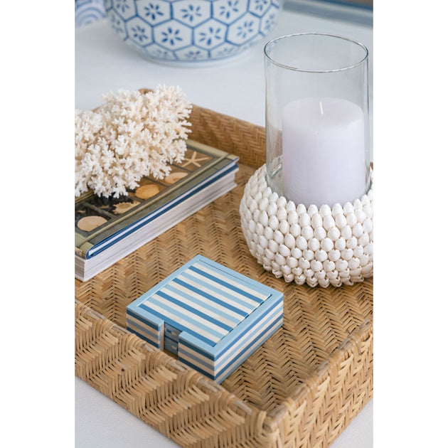 Nantucket Stripe Bone Coaster - Set of 4 – Cailini Coastal