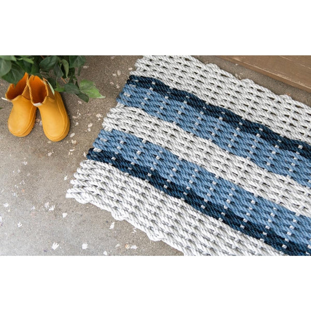 Exclusive Nautical Rope Doormat - Gray, Navy & Glacier – Cailini Coastal