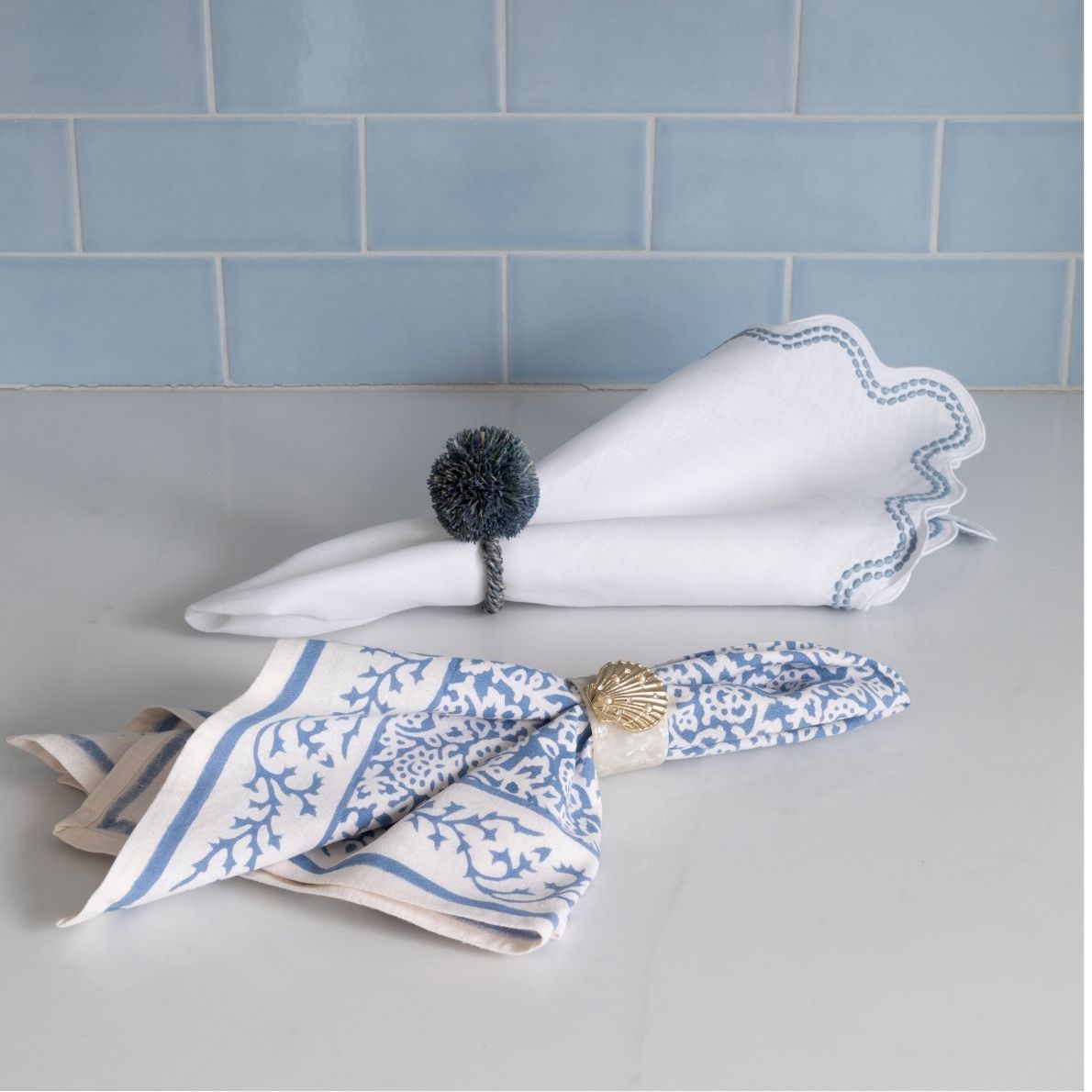 Straw Pompom Napkin Rings – Cailini Coastal