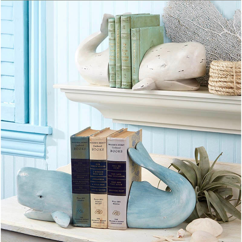 Whale Bookend - White Wash – Cailini Coastal